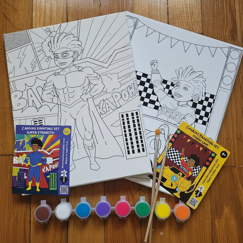 Paint Kit Gift Set "Super Hero & Race Car Driver" 20% OFF – Cocoa Puzzles